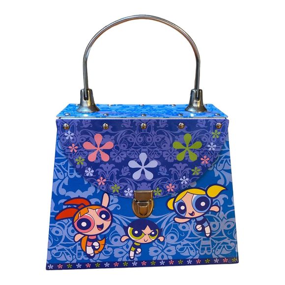 Cartoon Network | Bags | Vintage 20 Y2k Blue Floral Powerpuff Girls ...